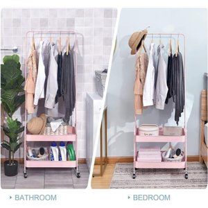 Storage & Organization | 2in 1 Garment Rack Clothing Rack With 2 Tier ...